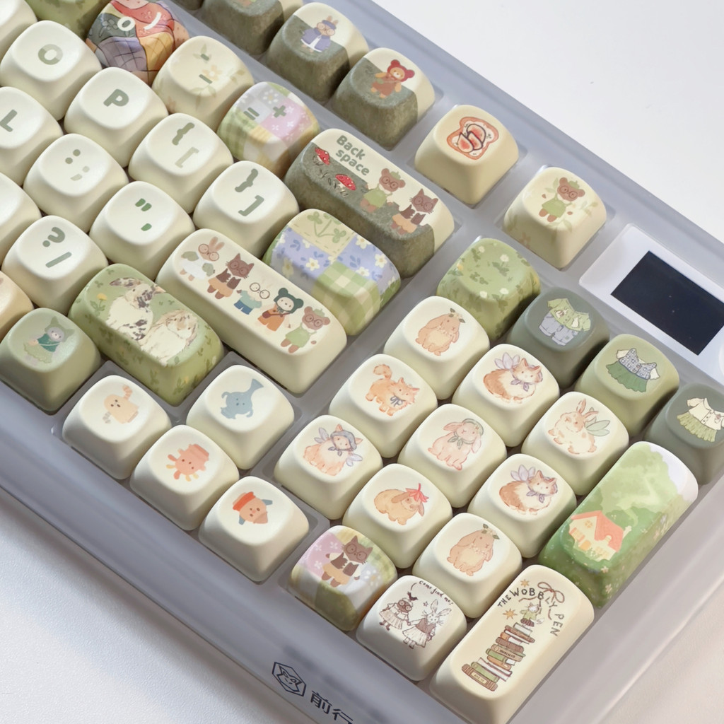 Green Idyllic Zoo Keycap XOA/Cherry Profile 131 Keys PBT Five-sided Dye ...