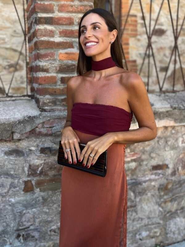 Chest Elegante Patchwork Wrapped Ribbon Long Dress Women Sexy Off ...