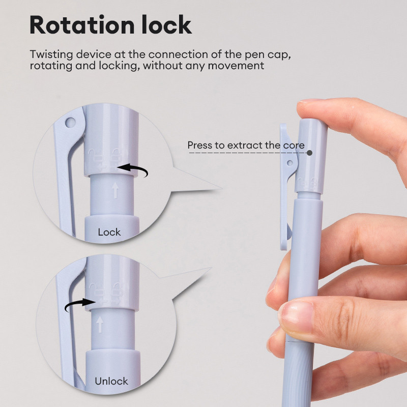 Deli Ballpen SA170 Press Self-locking Gel Pen 0.5mmST Head (Black ...