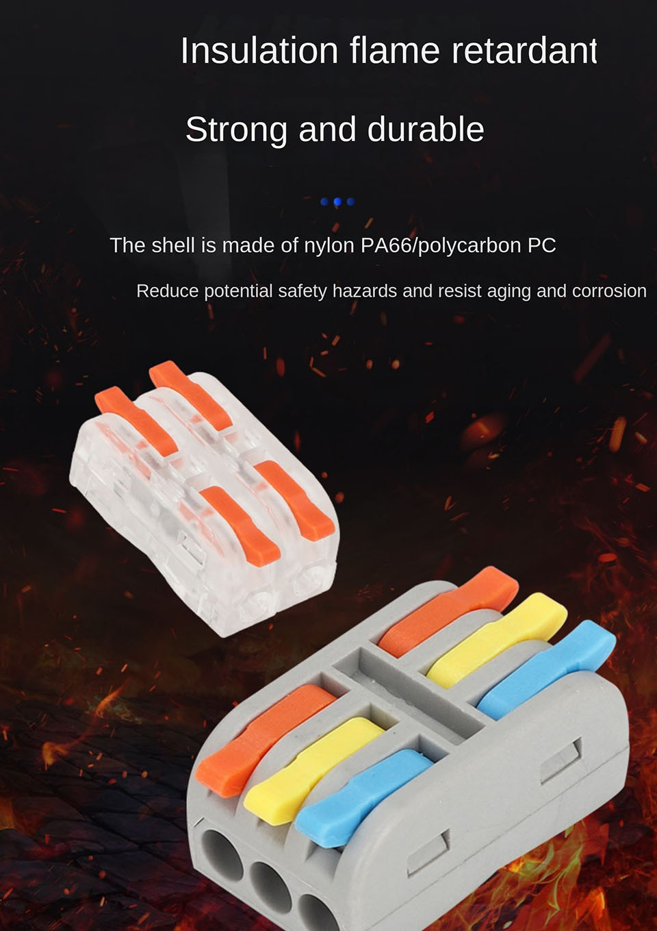 Mini Wire Connectors 2/3 Pin Push-in Spring Splicing terminal Universal ...