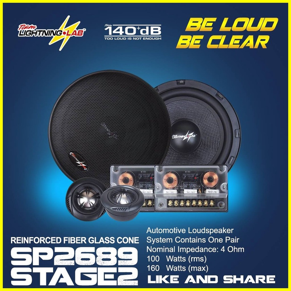 LIGHTNING LAB STAGE 2 COMPONENT CAR SPEAKER SET SP2689 CAR AUTO ...