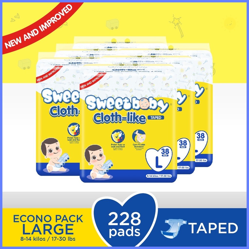 SWEETBABY REGULAR CLOTH-LIKE ECONO PACK LGE 38s x 6 PACKS | Shopee ...