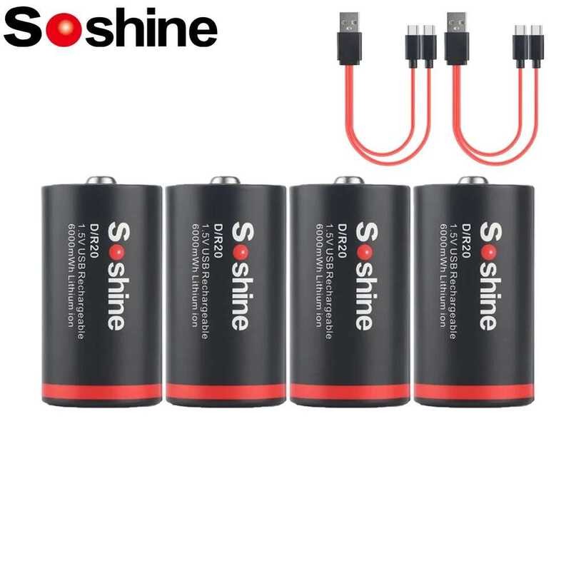 Soshine USB 3 Mwh D Size Batteries V Lithium Battery Li Ion Rechargeable | Shopee Philippines