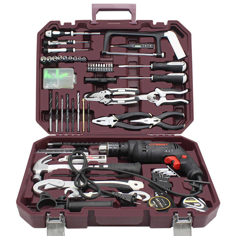 Red Electric Drill Handdrill Toolbox 220V Multi functional Impact Drill ...