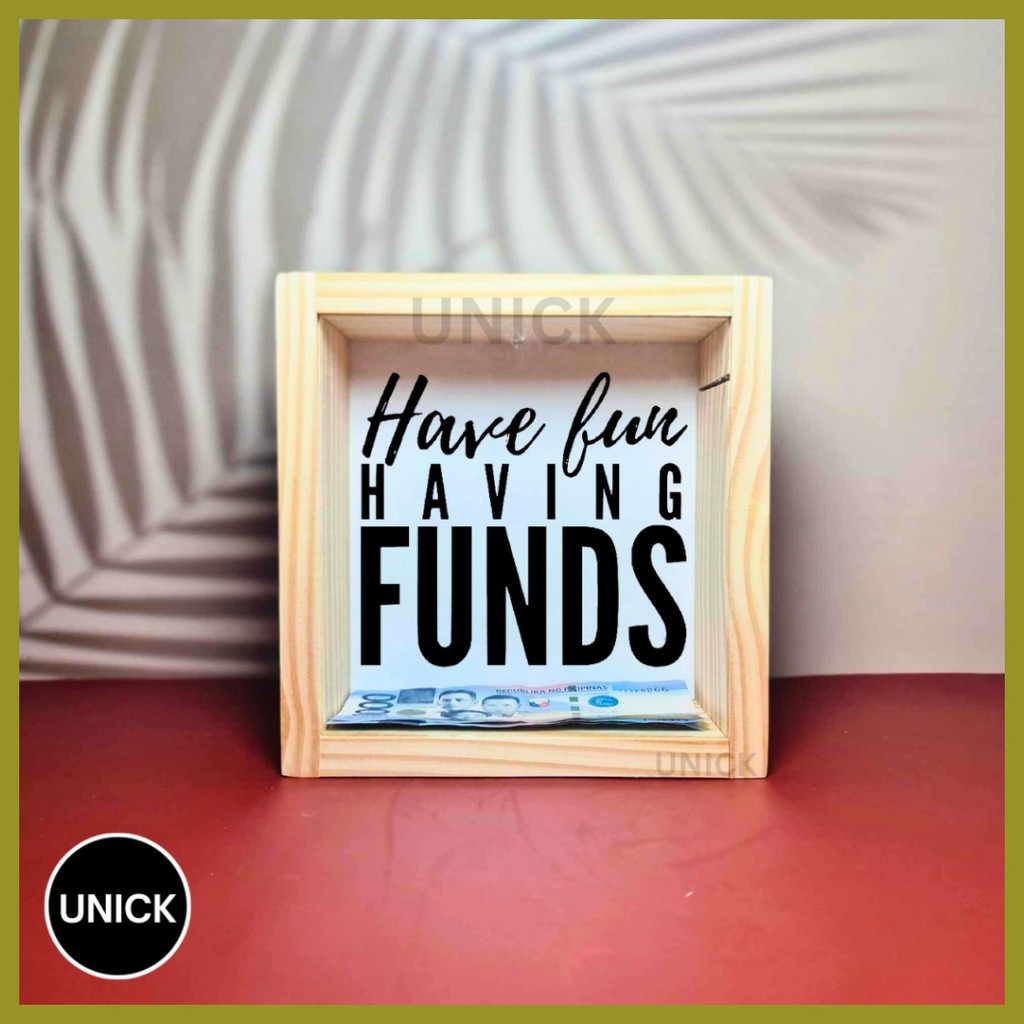 ๑ REUSABLE | HAVE FUN HAVING FUNDS | WOODEN ALKANSYA WITH IPON ...