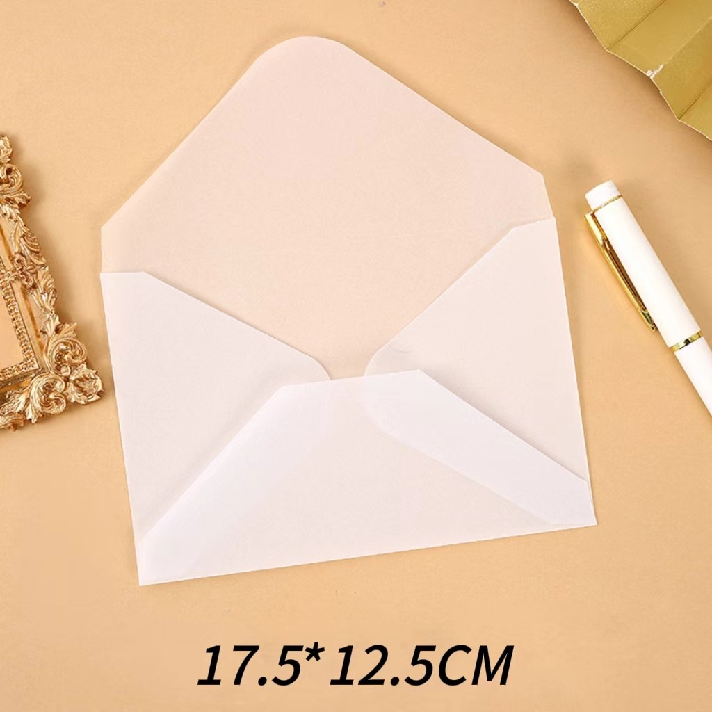 10 pcs ENVELOPE invitation TRANSPARENT TRANSLUCENT 5R 4R 3R | Shopee ...