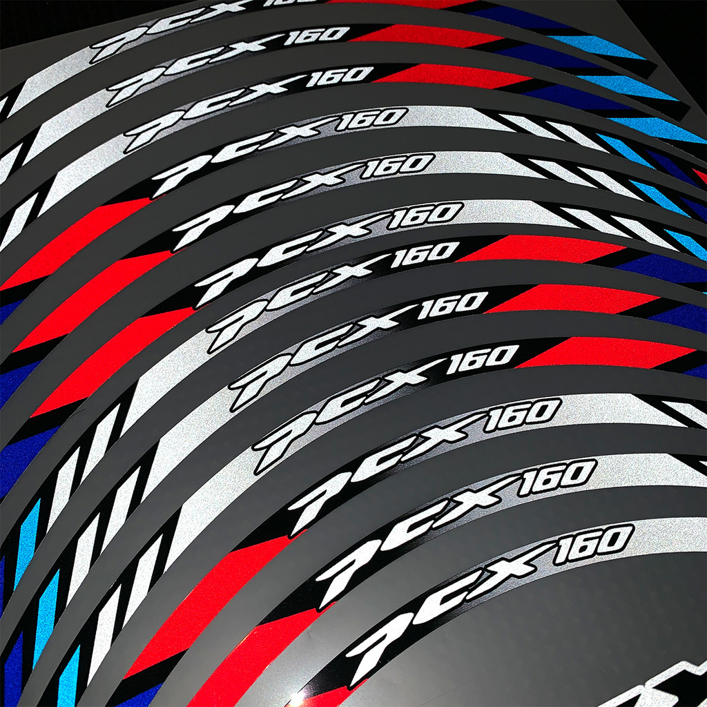 1Set/Honda PCX 160 Moto Wheel hub Sticker PCX160 mags Stripe Rim Decor ...