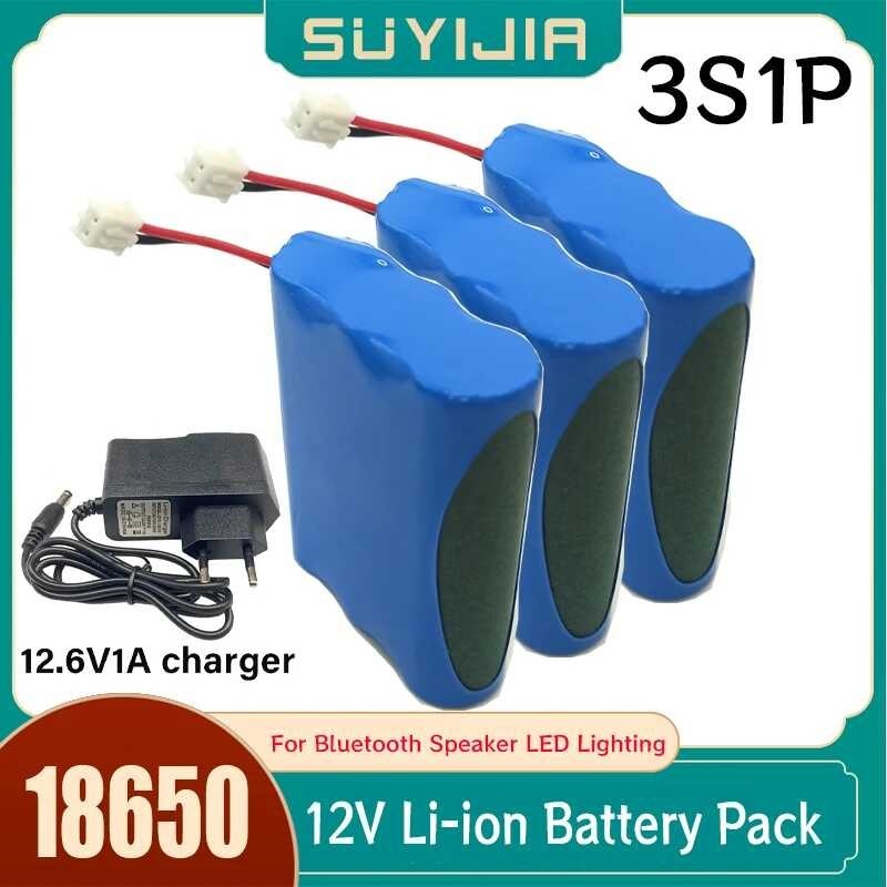 12V 12.6V/11.1V 3500Mah 18650 3S1p Lithium-Ion Battery Pack W/ BMS Para ...