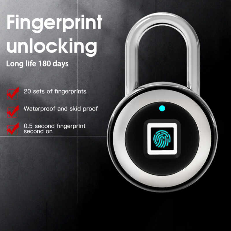 E Life Smart Store Fingerprint Padlock Smart Small Lock Dormitory ...