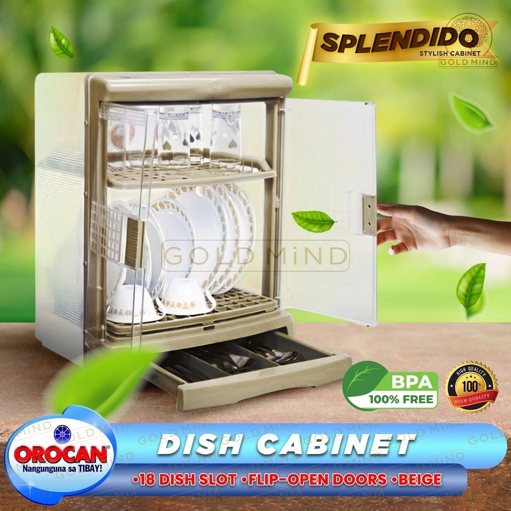 Orocan Splendido Dish Cabinet 18 Dish Slot Dining Plates & Utensils ...