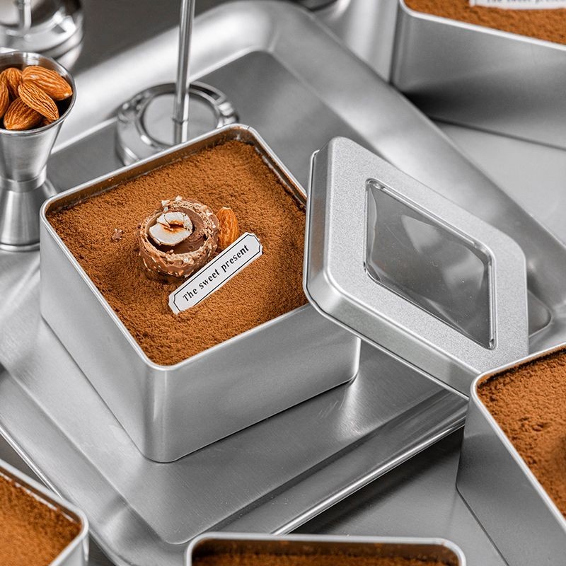 Tiramisu Tin Box Packaging Cake Small Box Mousse Dessert Can Tinplate ...
