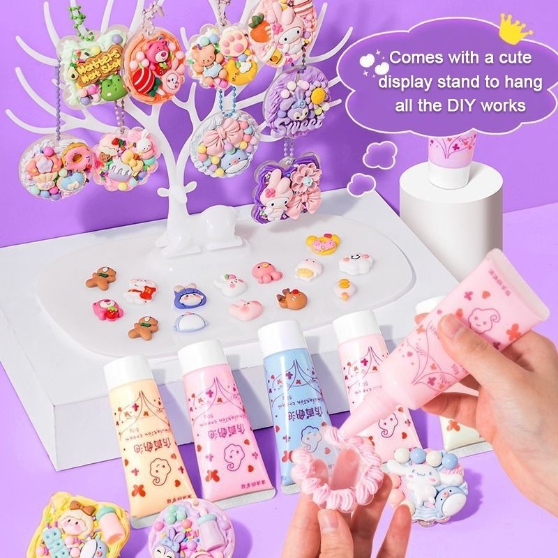 Acrylic sticker goo card DIY cream glue luxury girls full set Children ...