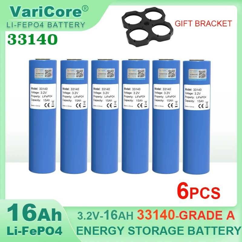 6pcs 3.2V 33140 15Ah LiFePO4 Lithium Iron Phosphate Battery diy 4s 12v ...
