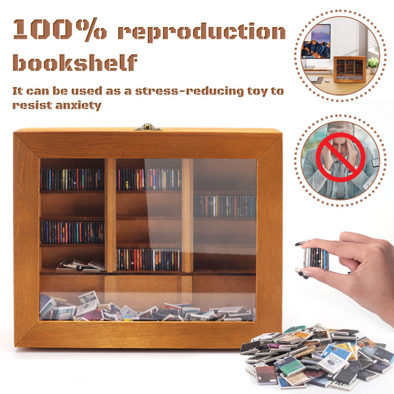 Anti-Anxiety Bookshelf Ornament Wooden Bookshelf Display Cabinet Stress ...