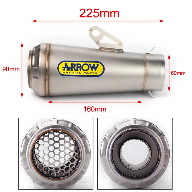 51/60Mm Universal Arrow Motorcycle Exhaust Muffler Escape Para Sa ...