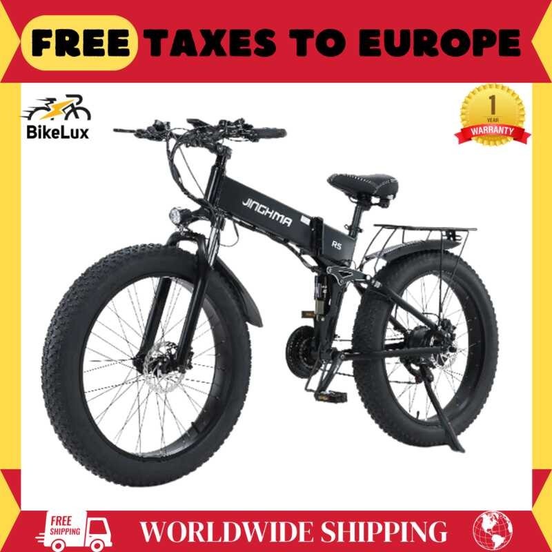 JINGHMA NEW R5,000 W Electric Bicycle 26 Inch Men's Bike 4.0 Fat Tires Ebike 48V 14Ah Lithium ...