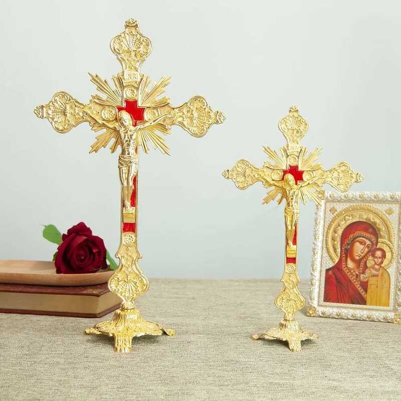 Tt HT New Alloy Church Home Catholic Metal Craft Gold Color Plated ...