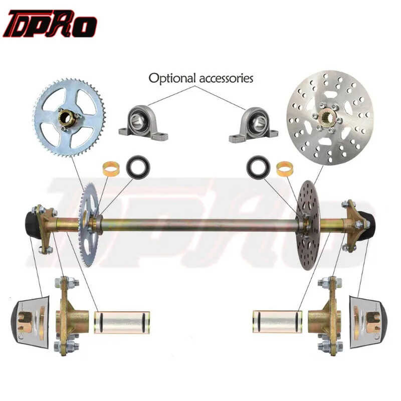 Go TDPRO Kart Rear Axle Assembly Kit Complete Wheel Hub For Kids ATV ...