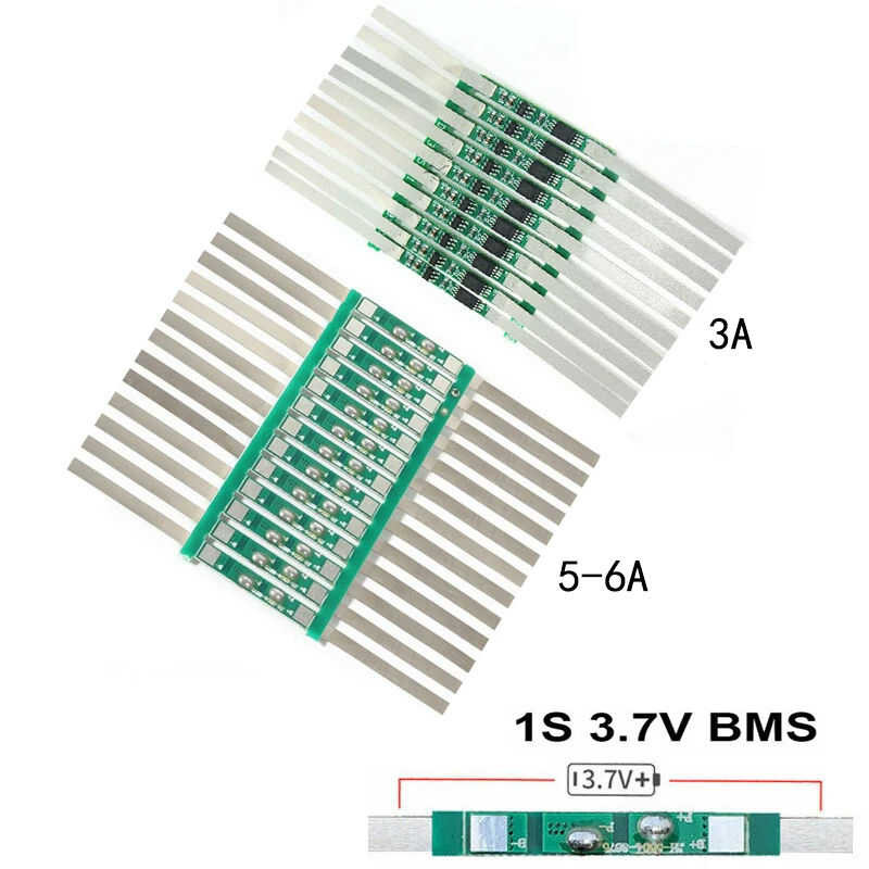 1S 3.7V 10Pcs 3A/5-6A Li-Ion BMS PCM Protection Board PCM With Belt For ...