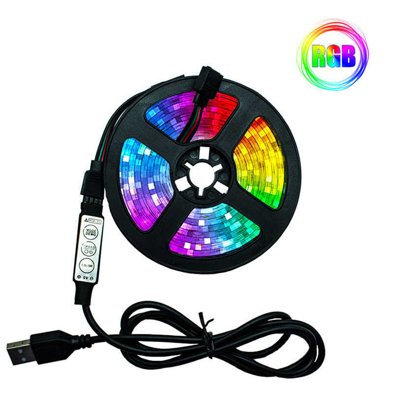 Straight 5050RGB LED strip set 5v strip 24 key remote control Bluetooth ...