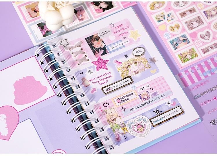 INS 63 Sheets Graffiti Coil Sticker Book DIY Material Notebook ...