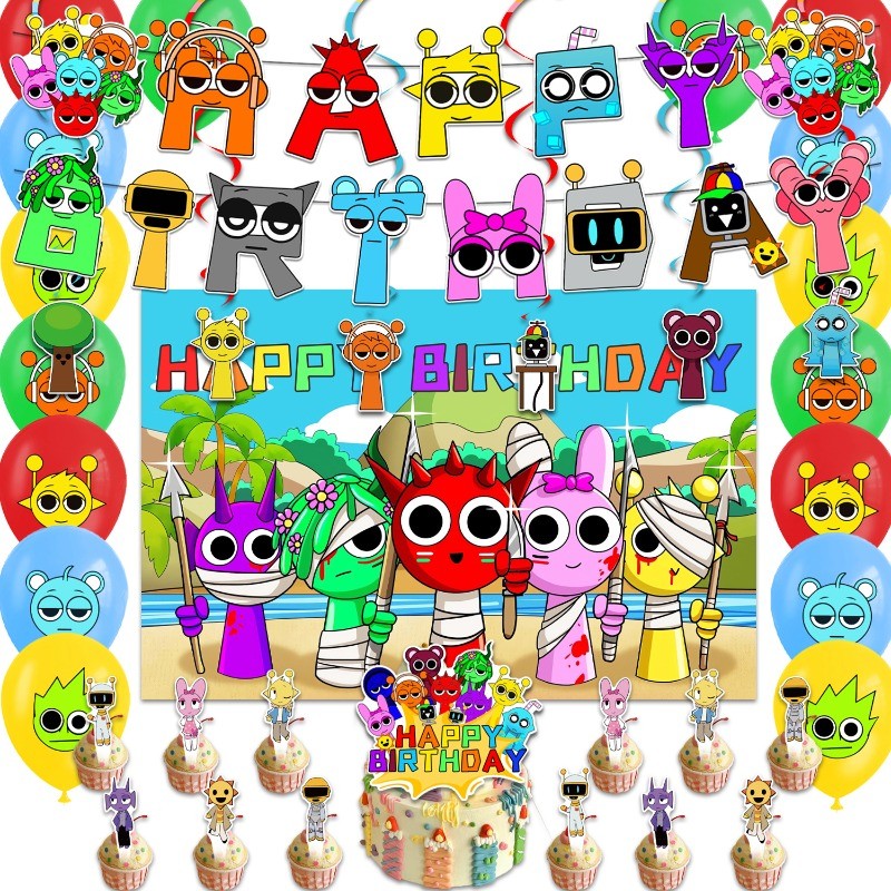 Sprunki Game Theme Party Incredibox Children's Birthday Tableware ...