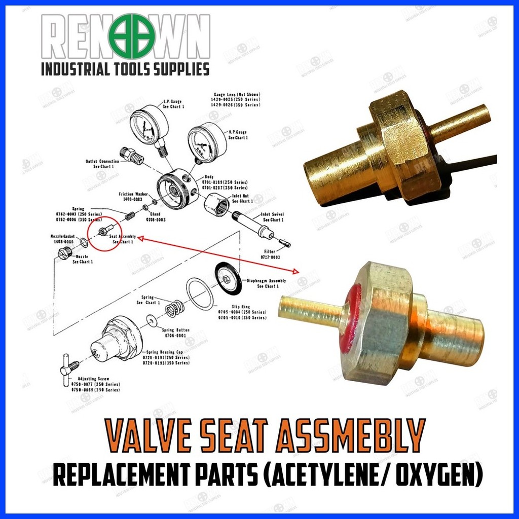 ♻ ☏ Valve Seat Assembly (Replacement Parts For Acetylene/ Oxygen ...