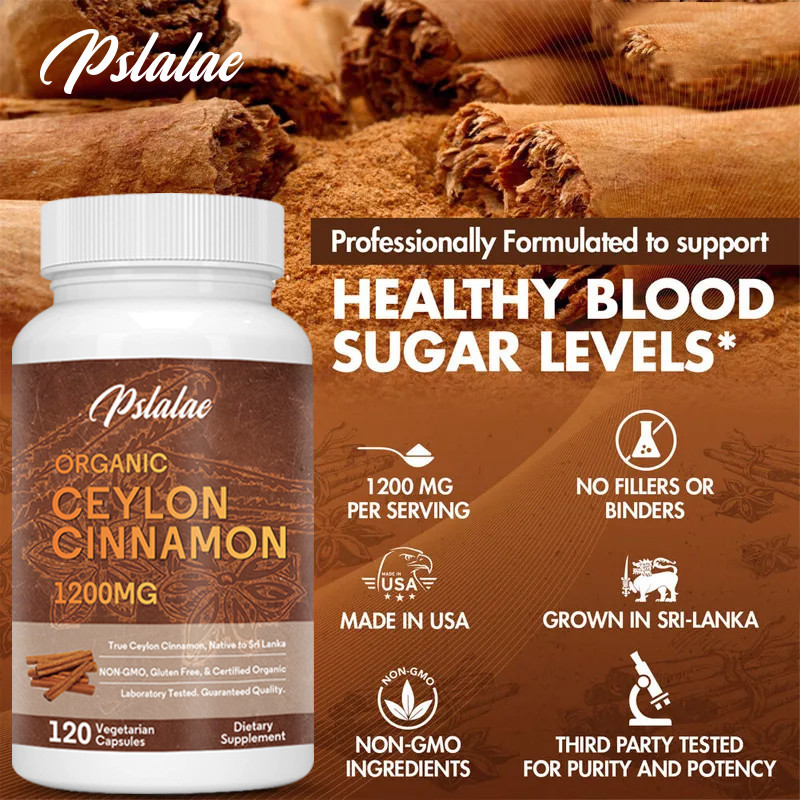 Pslalae Ceylon Cinnamon Capsules 1800 mg | 120 Capsules | Non-GMO ...