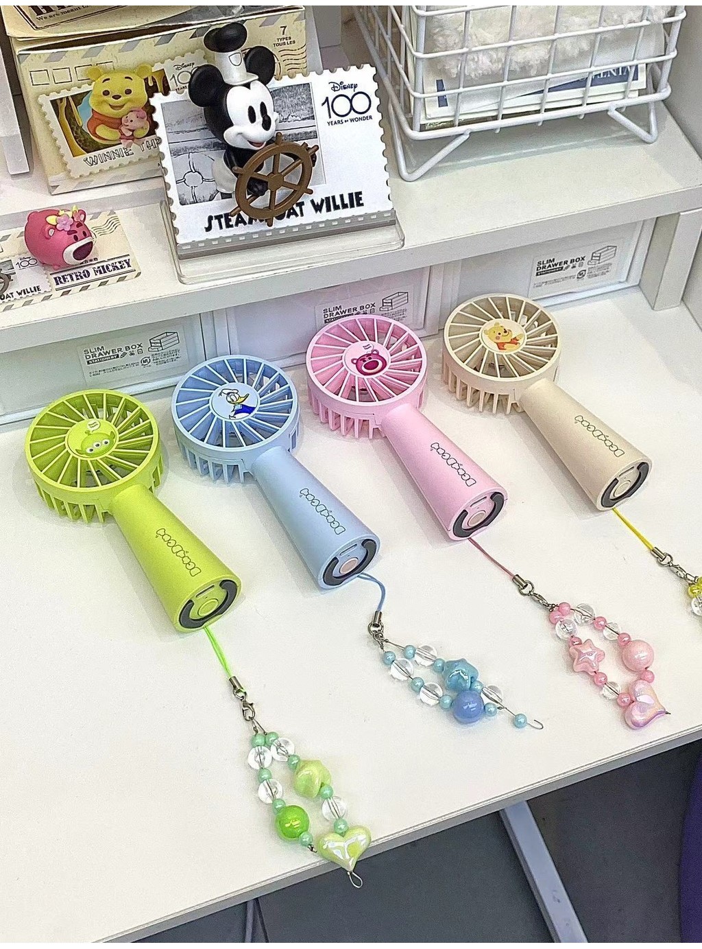 Disney DY-892 Handheld Desktop Small Fan Winnie The Pooh Strawberry ...