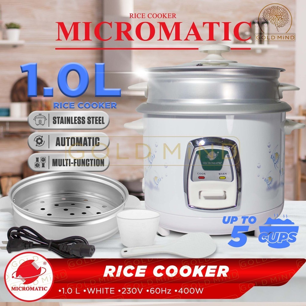 Micromatic Rice Cooker W/Steamer 1.0L - Yellow Elephant | Shopee ...