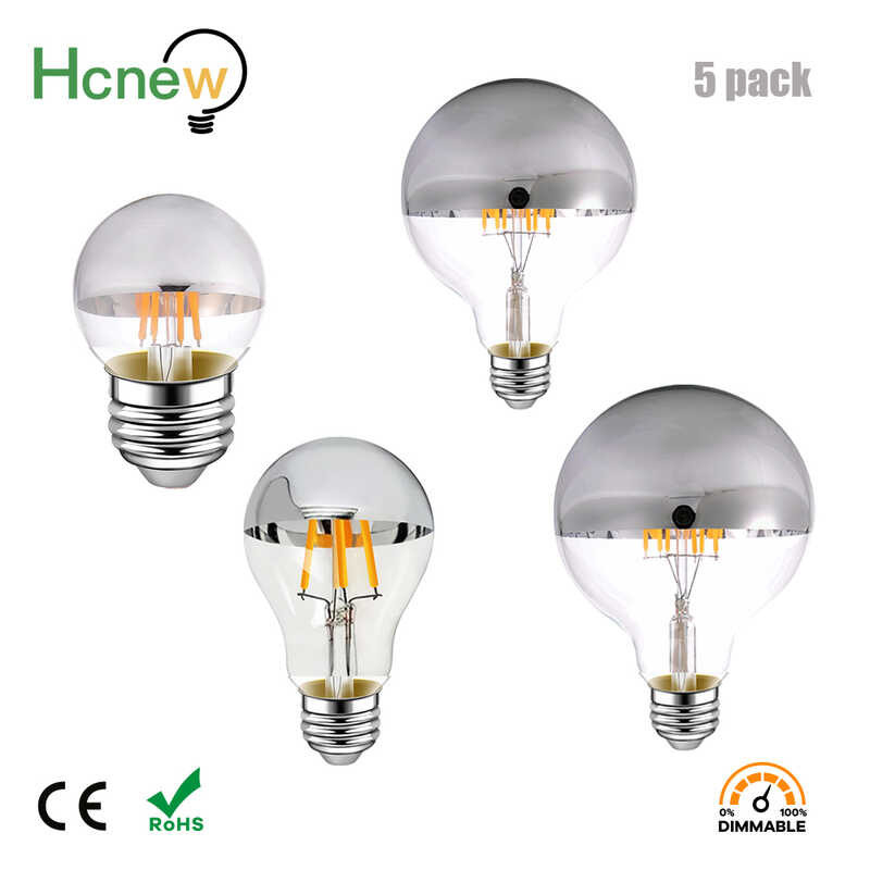 Dimmable Bulb LED E27 220V Led Crown Sier Mirror Half Chrome Light Lamp ...