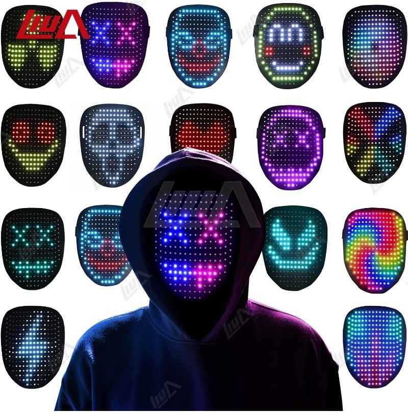 Led Mask, Light Up Mask with Gesture Sensing, LED Lighted Face ...