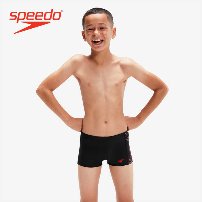 Speedo Kids Boy Swimwear Plastisol Placement Aquashort Black - 8 ...
