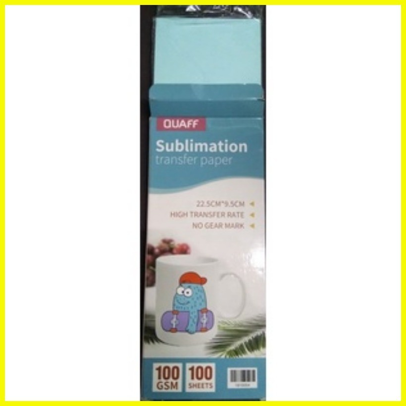 QUAFF Sublimation Transfer Paper 100gsm MUG SIZE (22.5cm*9.5cm ) 100 ...