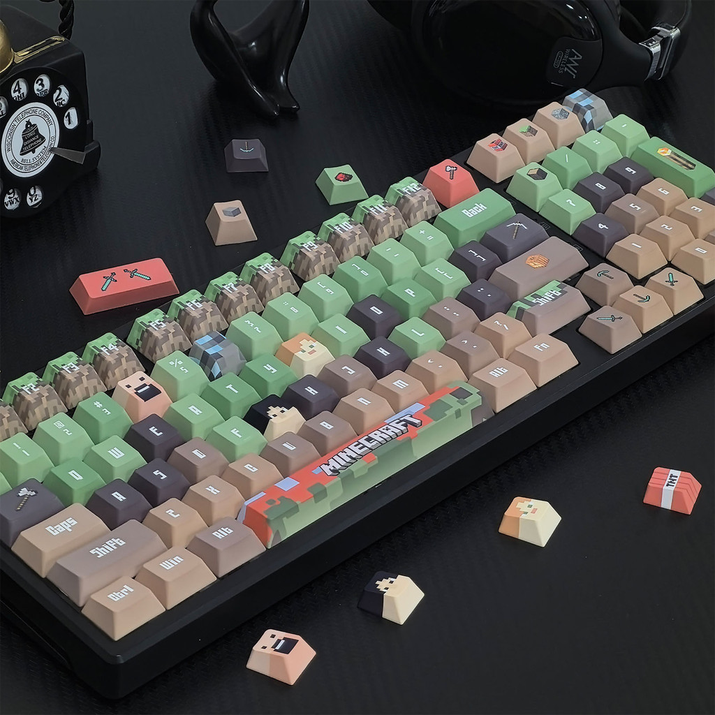 Minecraft Keycap Cherry Profile PBT Five-sided Dye Sublimation 133 Keys ...