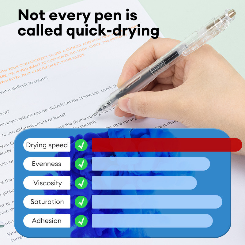 Deli Ballpen 0.35mm Press Gel Pen Quick-drying Pen Full Needle Tube 1pc ...