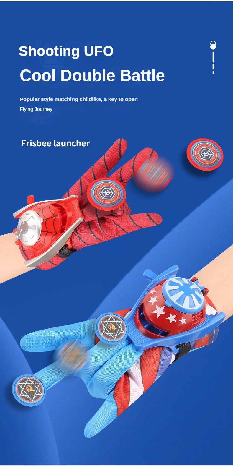 Superhero spiderman flying saucer launcher web shooter wrist launcher ...