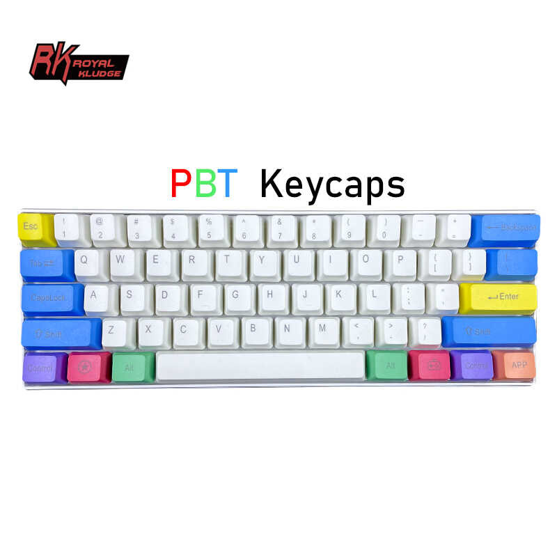 Royal Kludge Rk61 Nical Keyboard Keycaps 61 Keys General PBT Two-Color ...