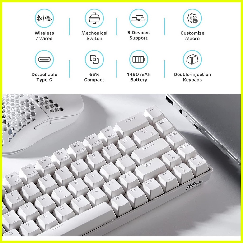 ☪ [Cyclone PH] Royal Kludge RK68 RKG68 RGB 65% RGB Mechanical Gaming ...