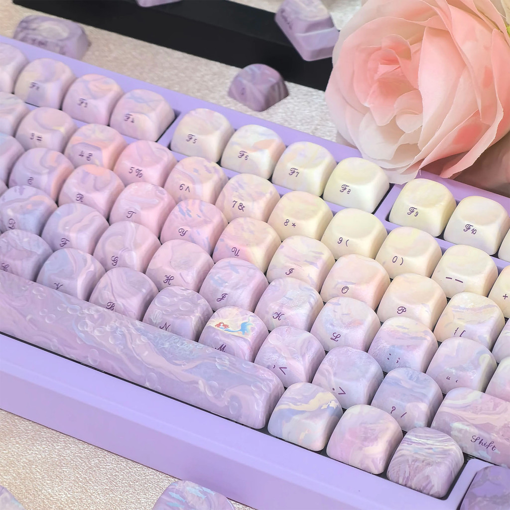 Mermaid Keycap MOA Profile 134 Keys PBT Dye Sublimation Letter Side ...