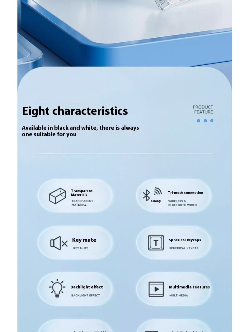 Leilin Z99 Ice Transparent Wireless Bluetooth Crystal Keyboard and ...