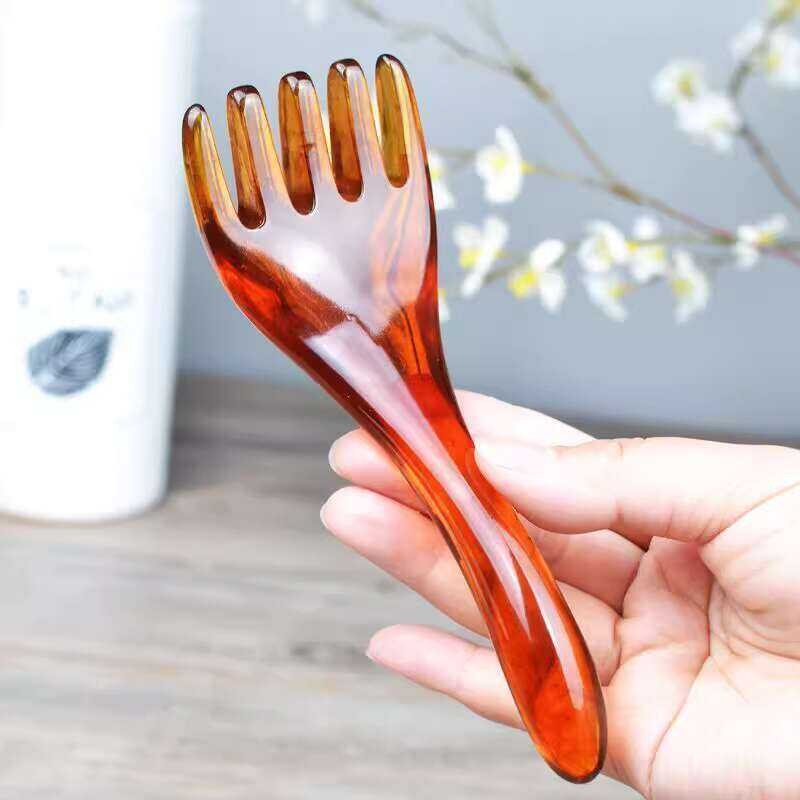 Five Hair Meridian Comb Whole Body Acupoint Scratch Head Massage Claw ...