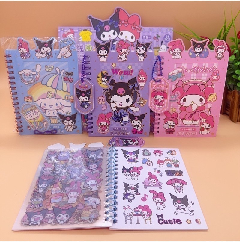 Sticker Coil Book Melody Kuromi DIY Handbook Sticker Decorative ...