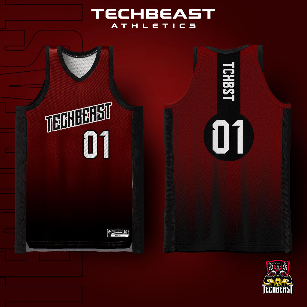 Full Sublimation Basketball Jersey Techbeast(Can make volleyball, football, and badminton team ...