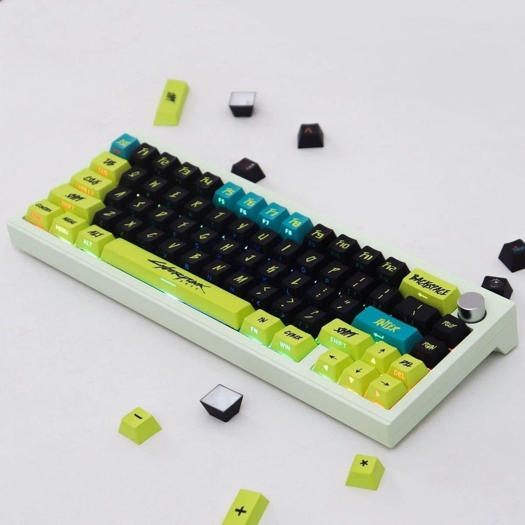 Cyberpunk Translucent Keycap Letter Side-engraved Cherry Profile PBT ...
