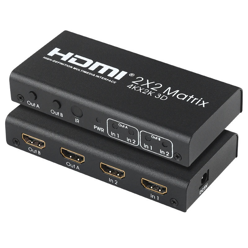 4K 2x2 HDMI Matrix 2 IN 2 OUT HDMI Switch Splitter Dual Display Screen ...