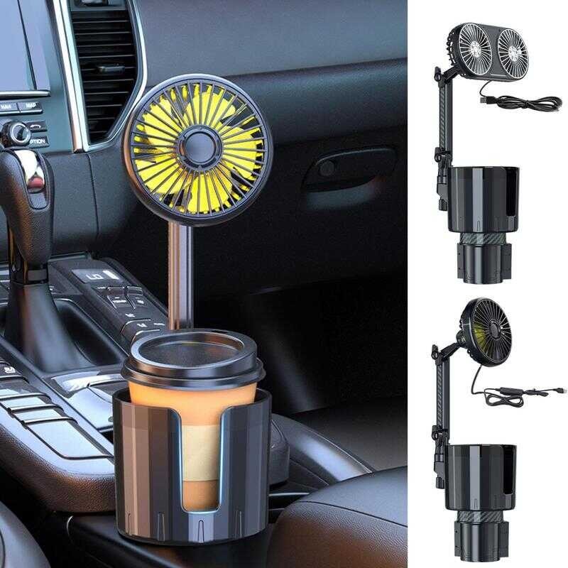 Cup Mounted Car Fans Adjustable Light Fan With Bottle Holder Vehicle ...
