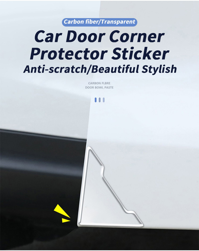 2/4Pcs ISUZU Carbon Fiber Texture/Transparent Car Door Corner Protector ...