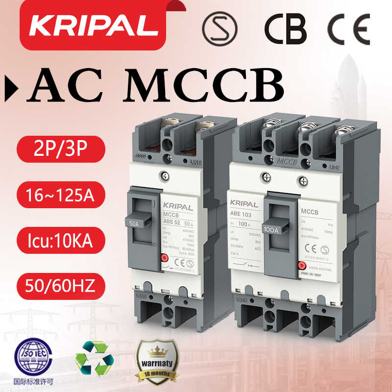 Free Sipping Kripal AC MCCB 63A 100A 125A 2P 3P Moulded Case Circuit Breaker Protector Safet ...