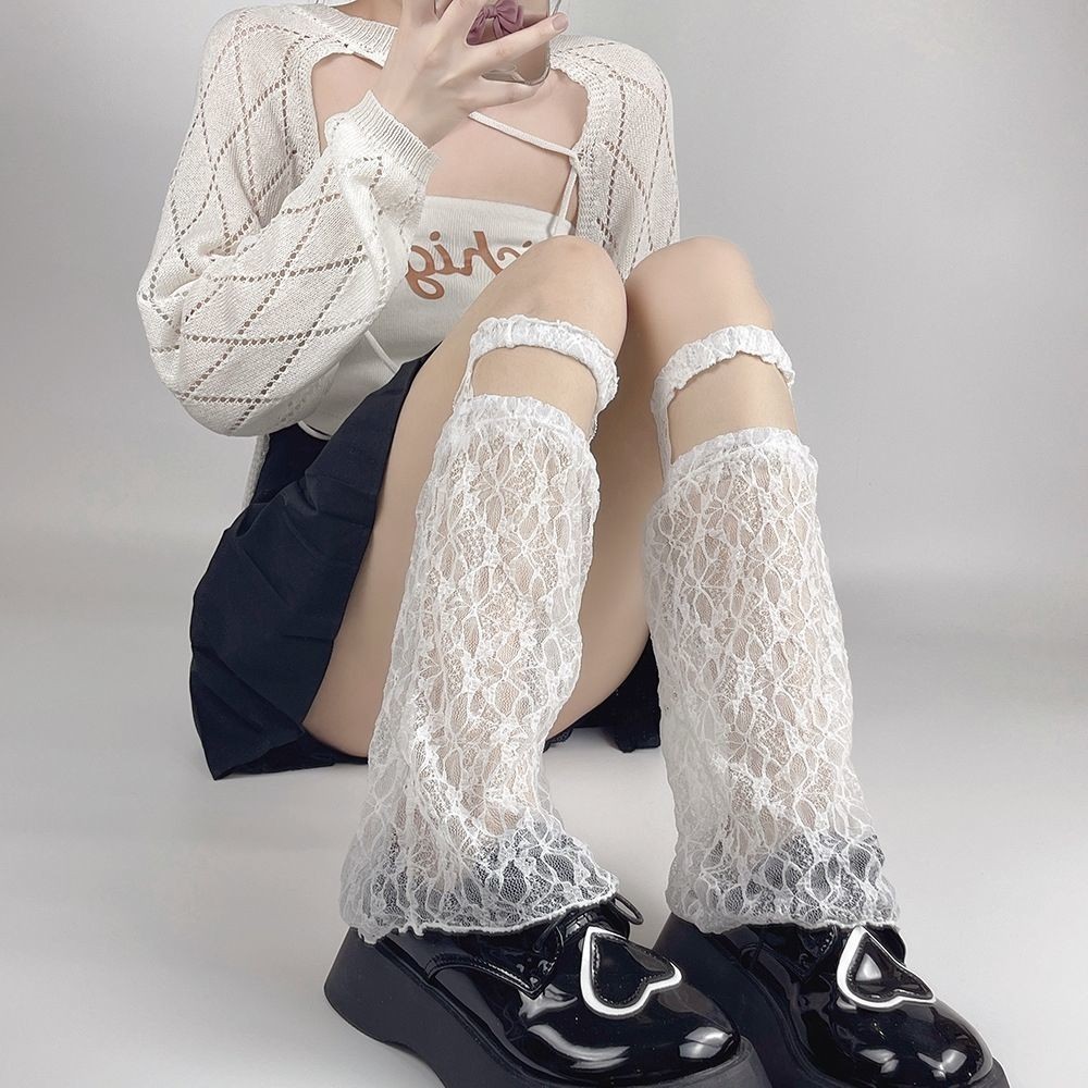 Y2k JK Lolita Foot Cover New Design Japan Style Leg Warmers Women Stockings Nylon Thin Over Knee ...